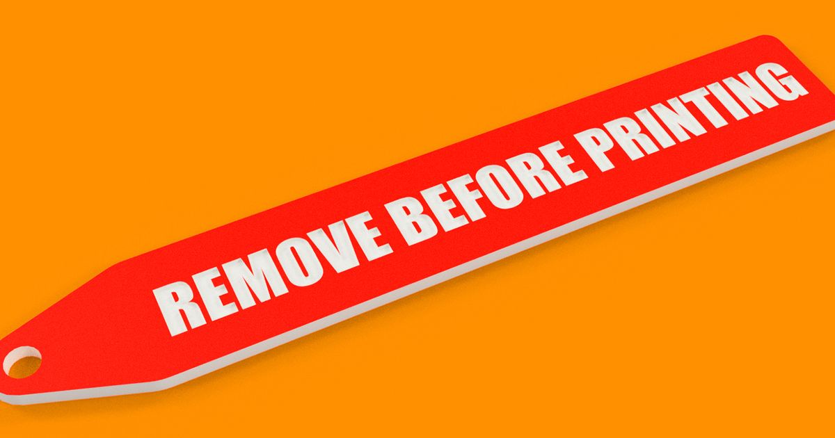 REMOVE BEFORE PRINTING - Tag Flag Keychain Hanger Holder for Prusa XL ...