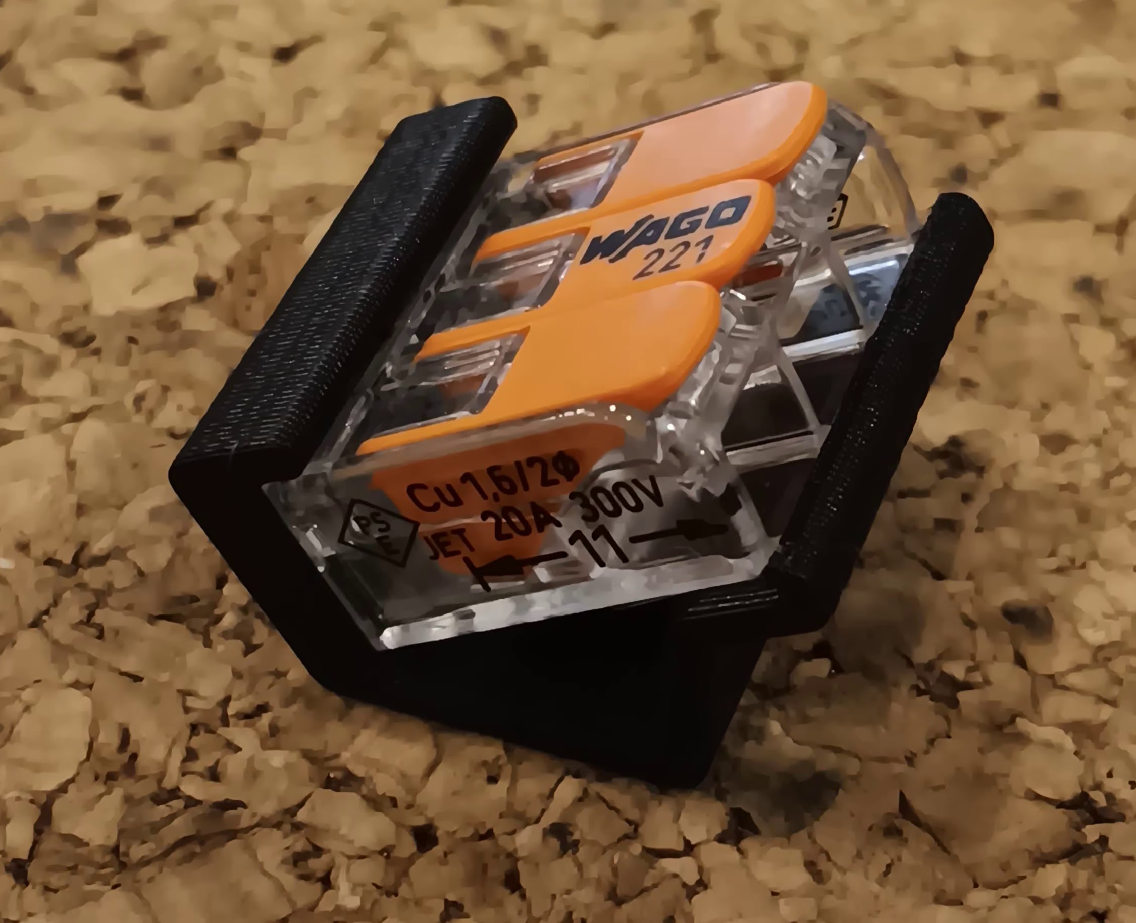 Wago 221-413 angled clip mount by M | Download free STL model ...