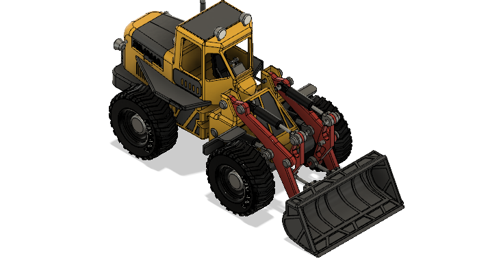 Yellow Front Loader with Movements by Black Jack | Download free STL ...