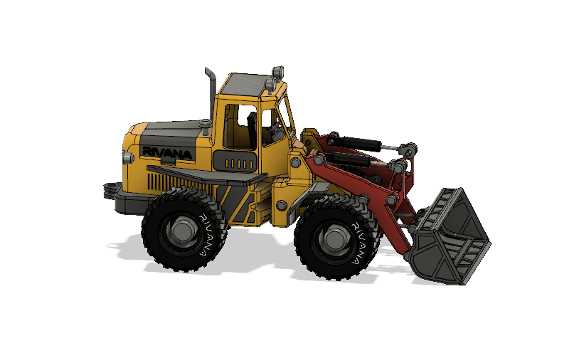 Yellow Front Loader with Movements by Black Jack | Download free STL ...