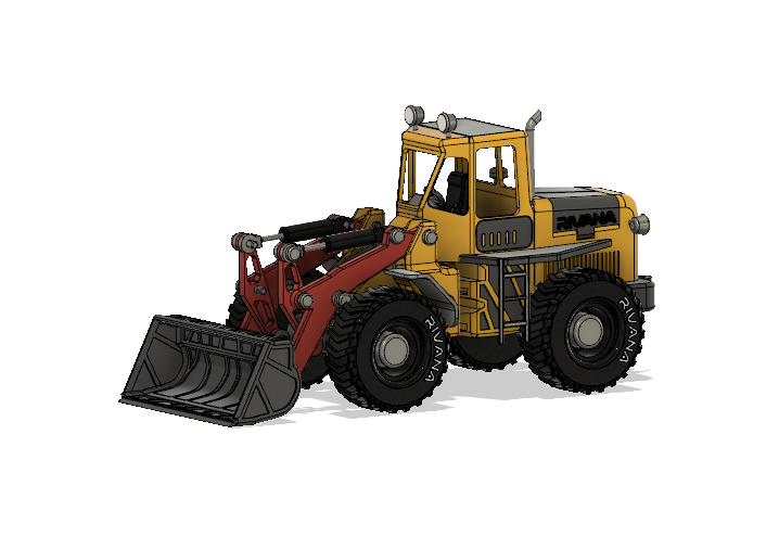 Yellow Front Loader with Movements by Black Jack | Download free STL ...