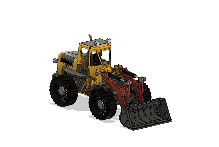 Yellow Front Loader with Movements by Black Jack | Download free STL ...
