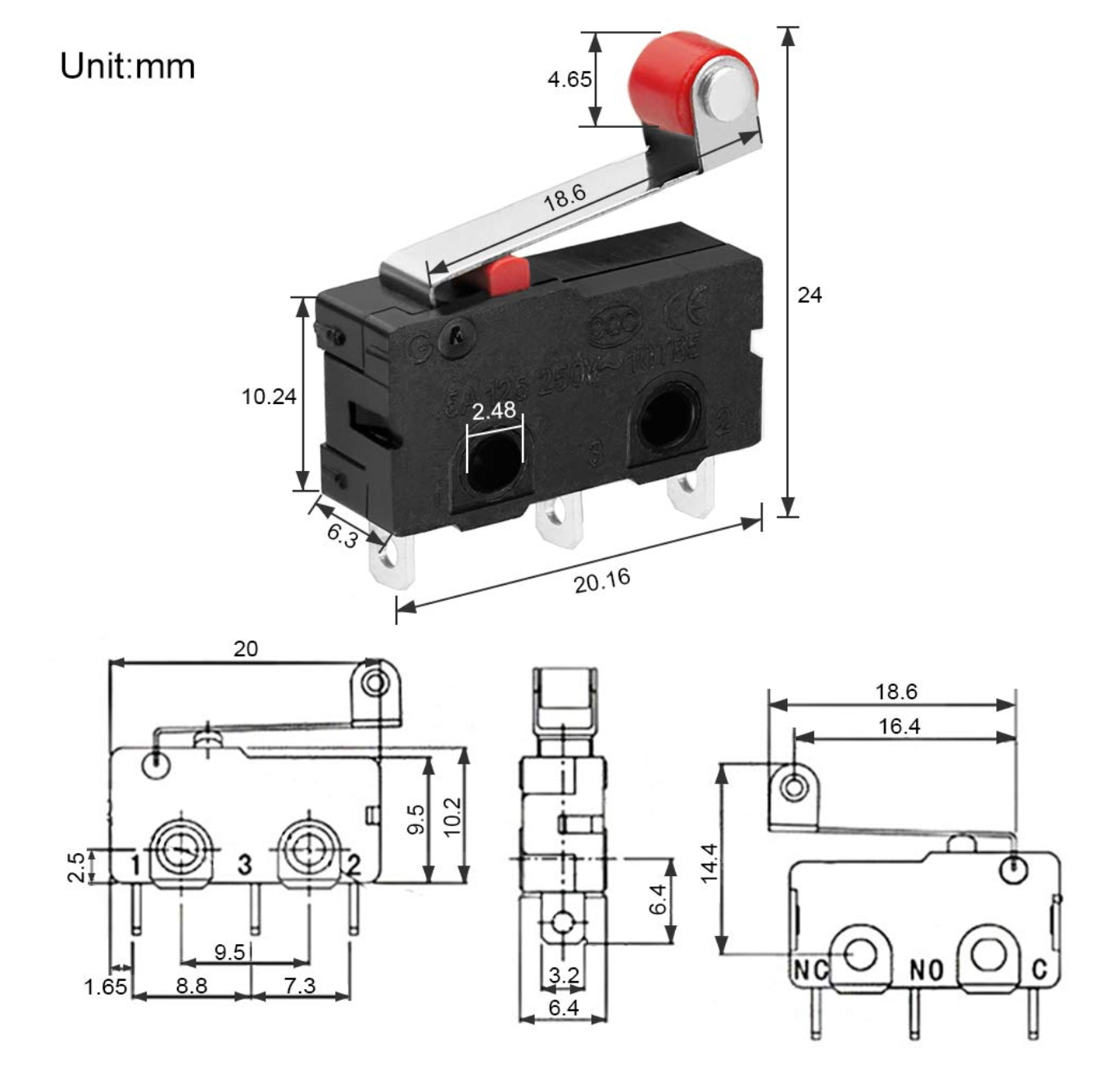 Raymarine ST1000 Tiller Autopilot Limit switch carrier assembly by ...