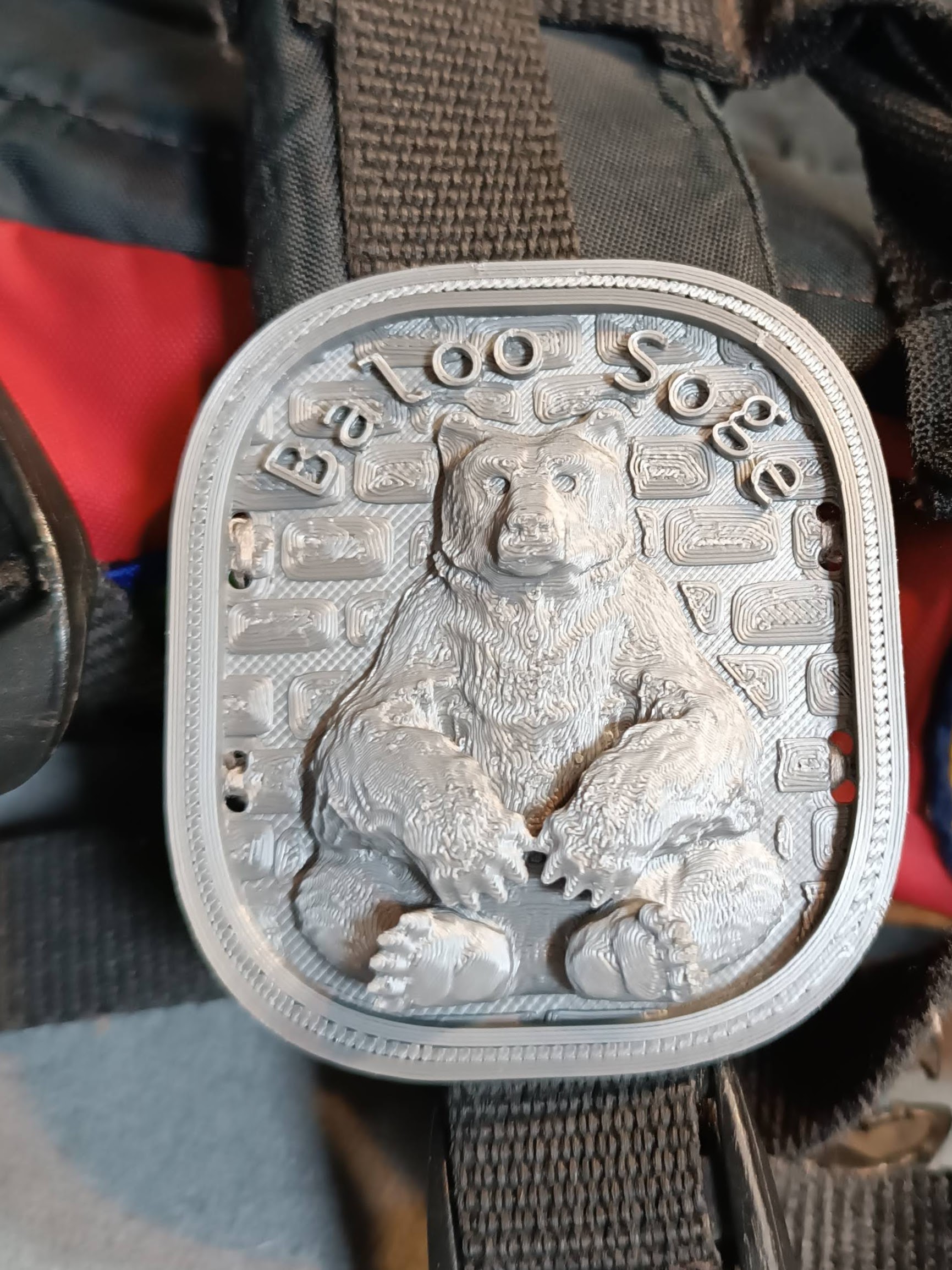 Baloo bear patch for sewn by Baloo 3D | Download free STL model ...