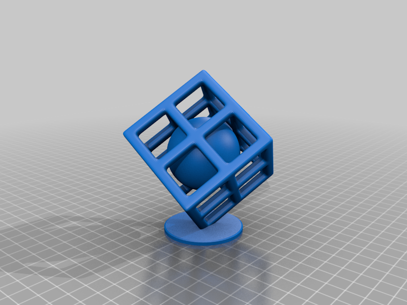 Cube object with sphere by Dreamtime24 | Download free STL model ...