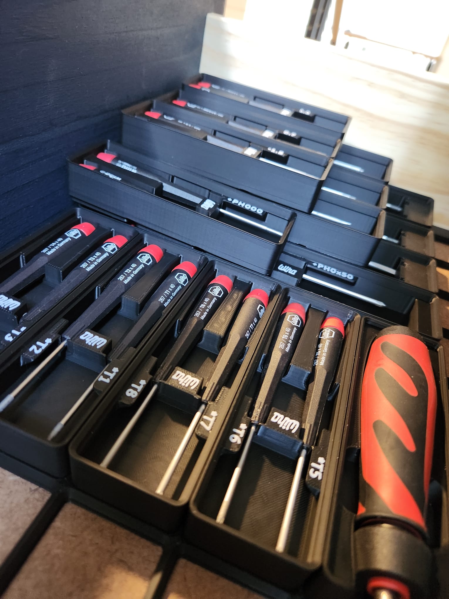 Gridfinity Wiha Precision drivers with labels by rob_awesome_lockwood | Download free STL model ...