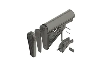 Adjustable Stock for AR by KN16 | Download free STL model | Printables.com
