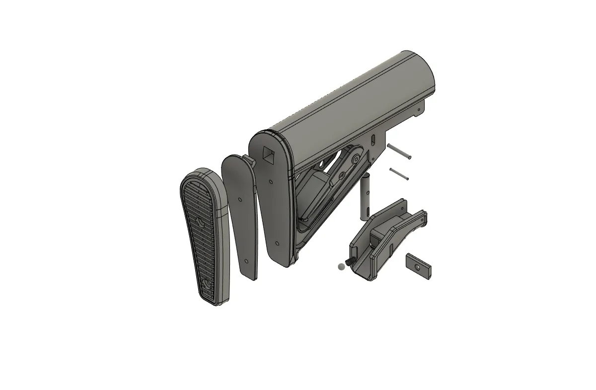 Adjustable Stock for AR by KN16 | Download free STL model | Printables.com