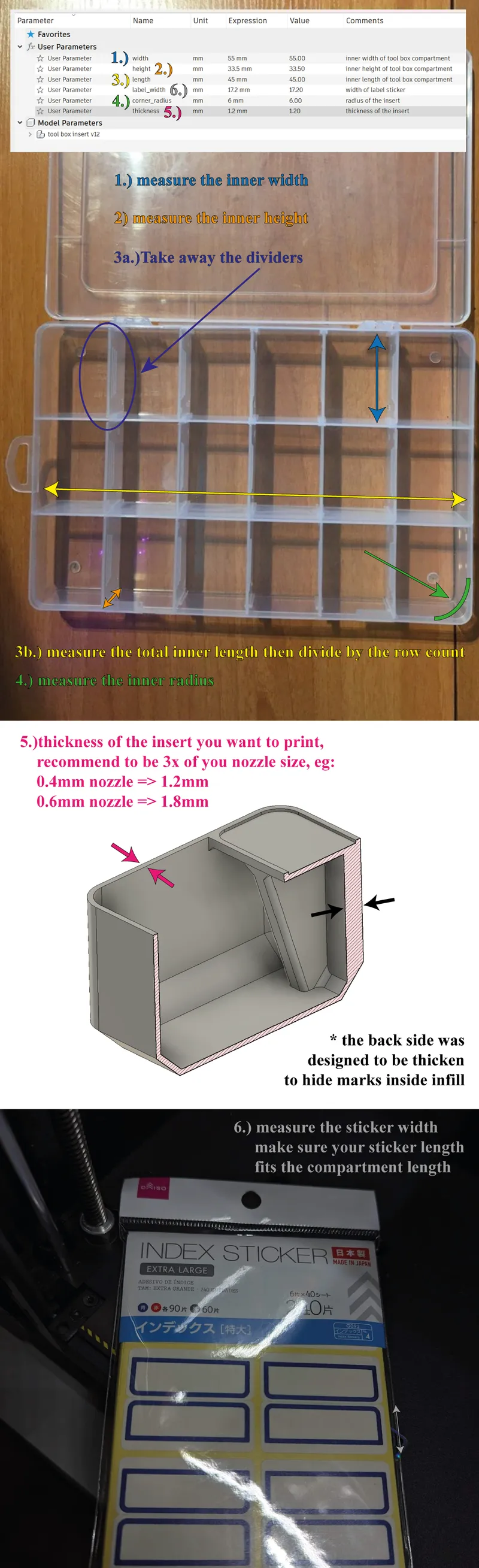 [Parametric, change it to fit your own] inner organizer tray for DAISO ...