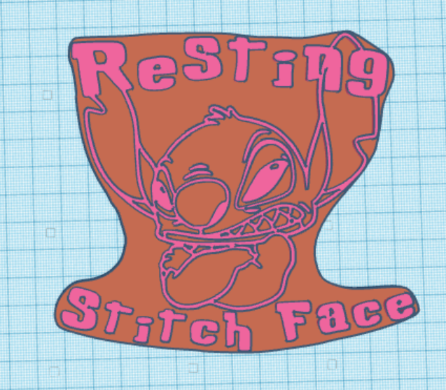 Resting stitch face flat back by kristen terrell | Download free STL model | Printables.com