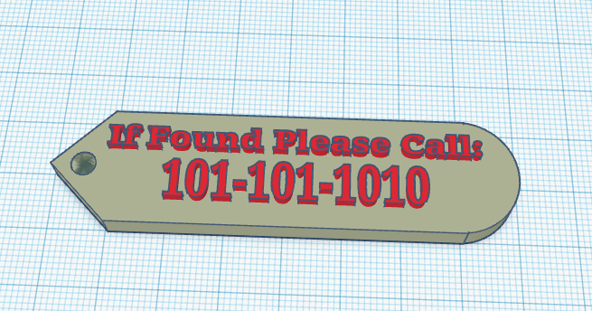 Customizable Phone Number Tag for Bag or Keys by PrinterMan | Download ...