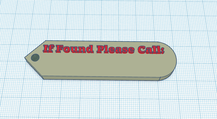 Customizable Phone Number Tag for Bag or Keys by PrinterMan | Download ...