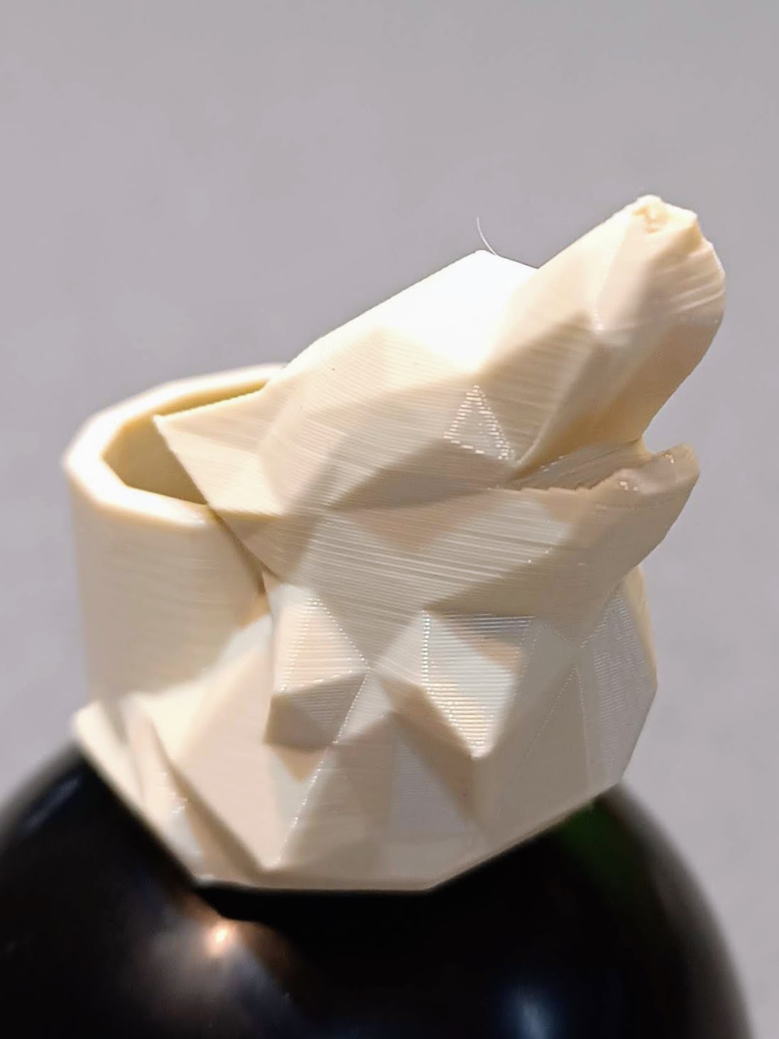 Howling wolf head lowpoly woggle cubscout neckerchief scarfring ...