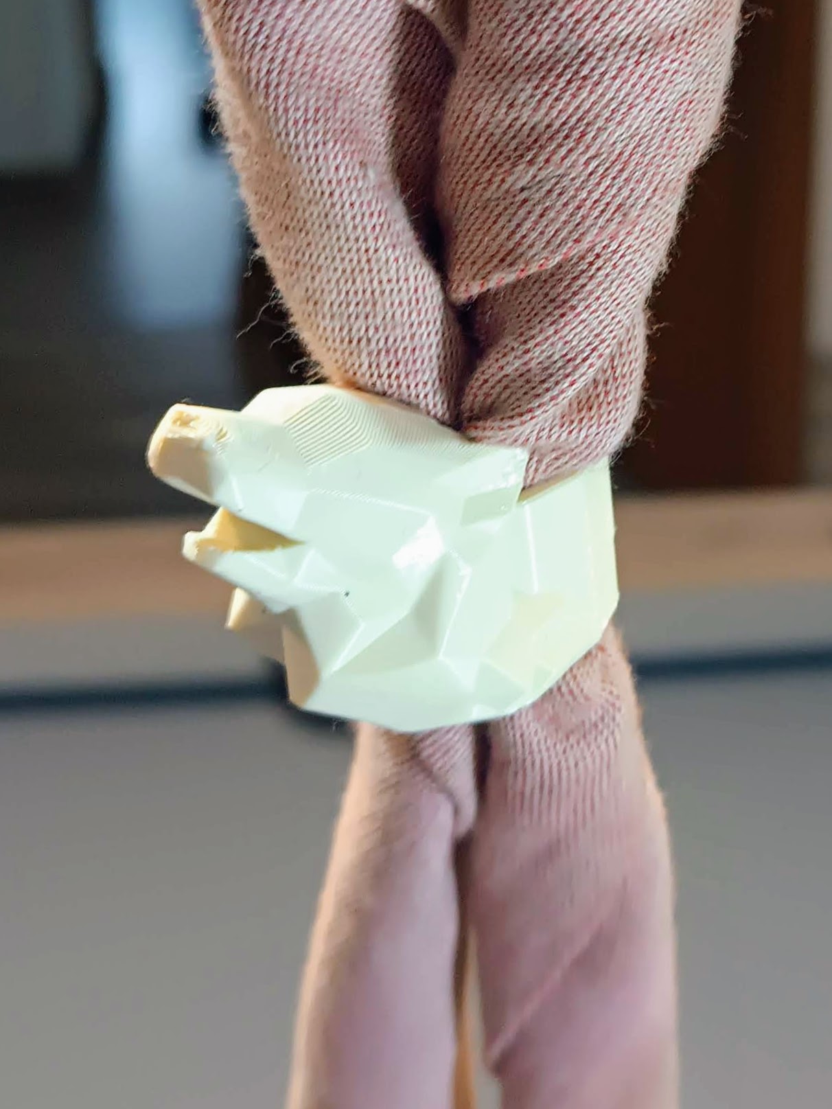 Howling wolf head lowpoly woggle cubscout neckerchief scarfring ...