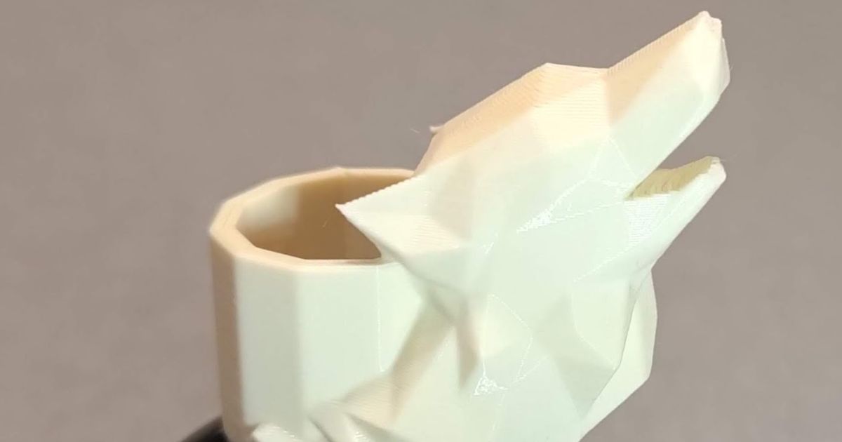 Howling wolf head lowpoly woggle cubscout neckerchief scarfring ...