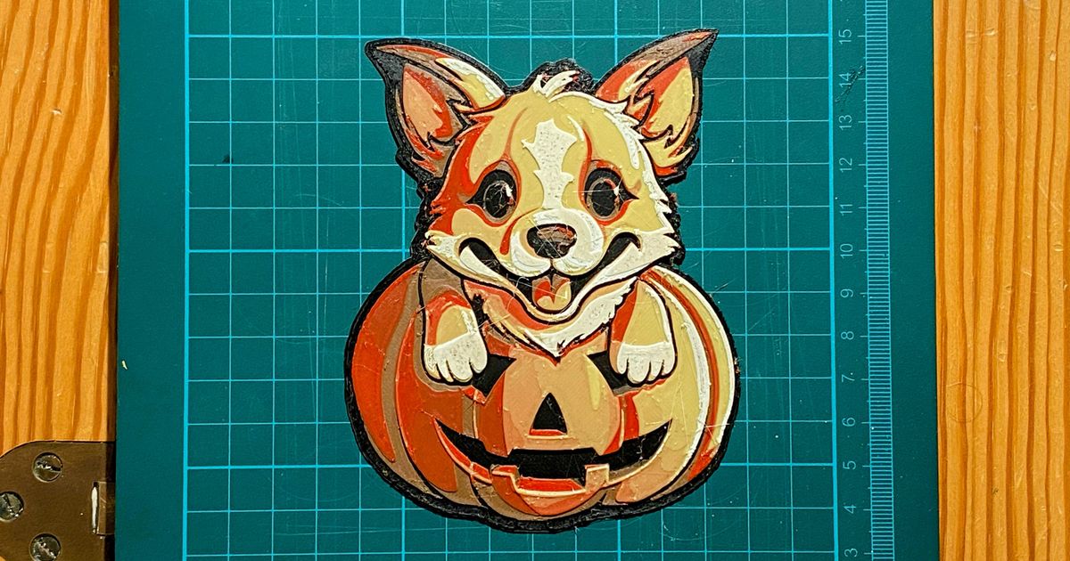Pumpkin Spice Doggo - Hueforge Art by LJ Prints | Download free STL ...