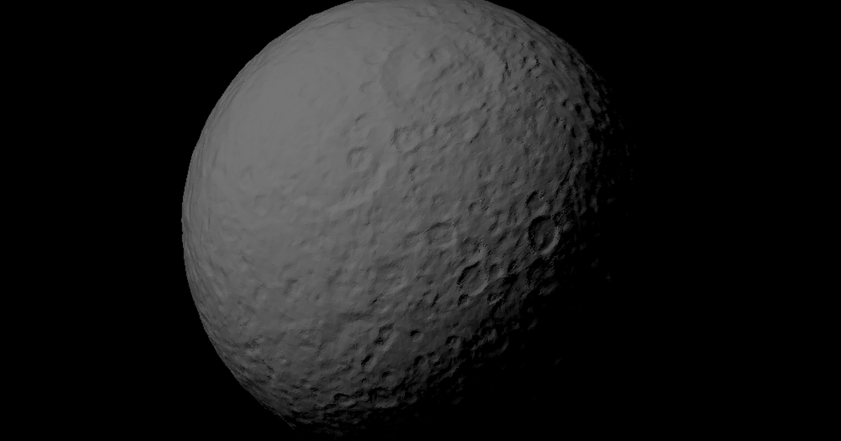 Rhea with known topography scaled one in ten million by tato_713 ...
