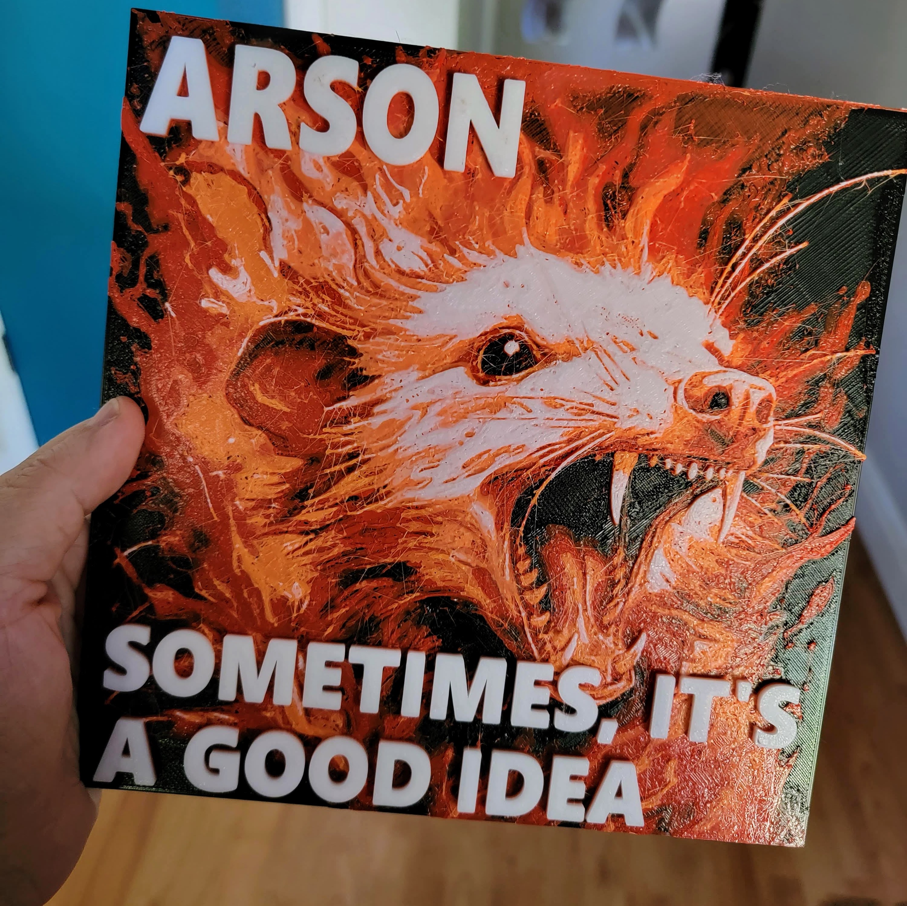 Arson Opossum Hueforge Art by Andorra | Download free STL model ...