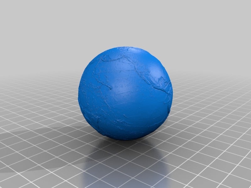 Earth with exaggerated topography scaled one in sixty million by tato ...