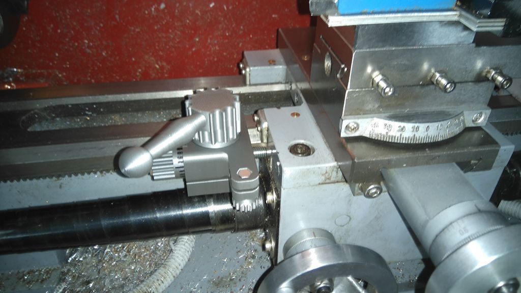 Small lathe improvements: carriage endstop with dial indicator holder ...