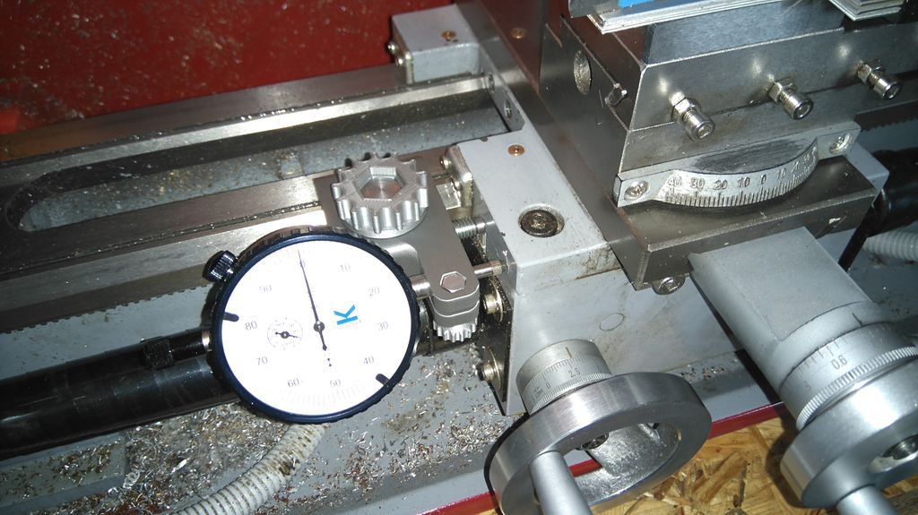Small lathe improvements: carriage endstop with dial indicator holder ...