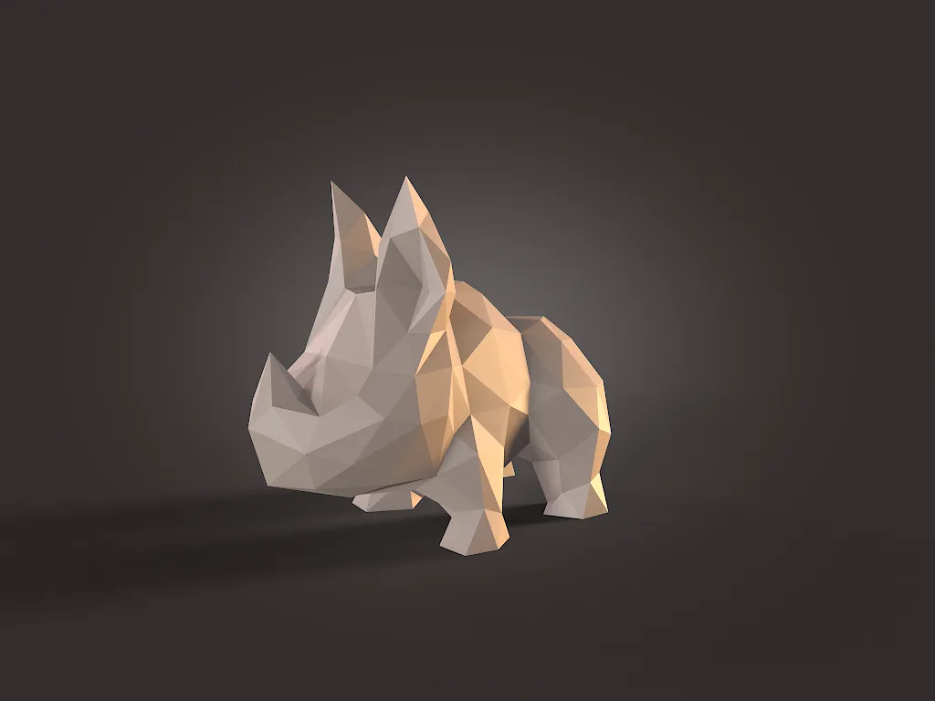 Low poly Rhino by miniShev | Download free STL model | Printables.com