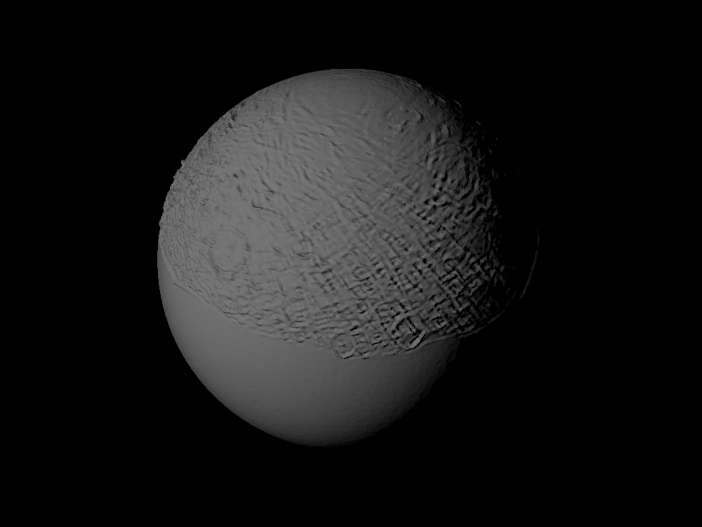 Umbriel with approximate topography scaled one in ten million by tato ...