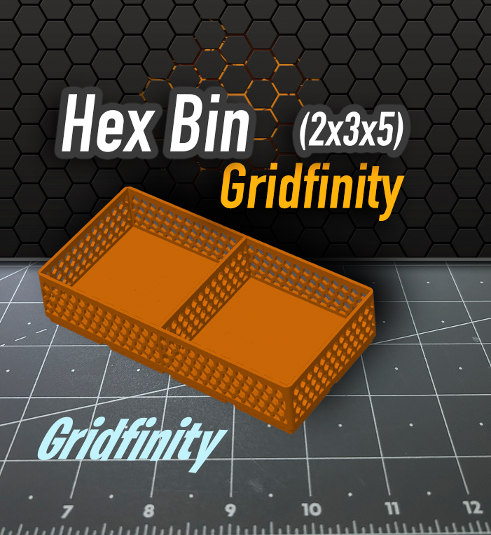 Hex Bin w/Divider Gridfinity 2x3x5 od autora K2_Kevin | Stáhněte si ...