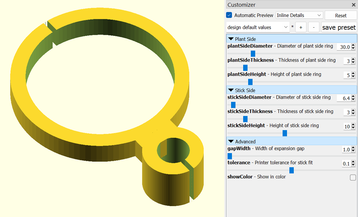 Plant Support (OpenSCAD) by SteveS42 | Download free STL model | Printables.com