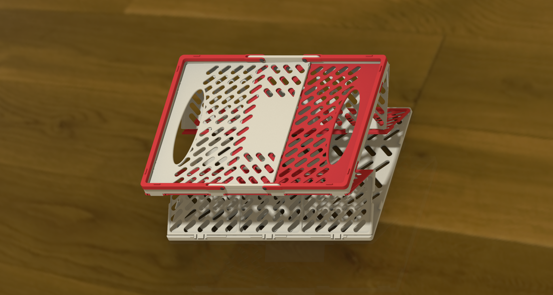 Foldable crate, stackable, with handle and customizable label by ...