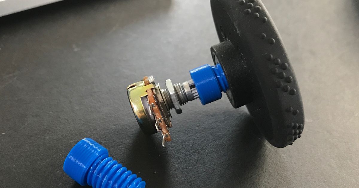 knob adapter 3/16" to potentiometer by todbot | Download free STL model ...