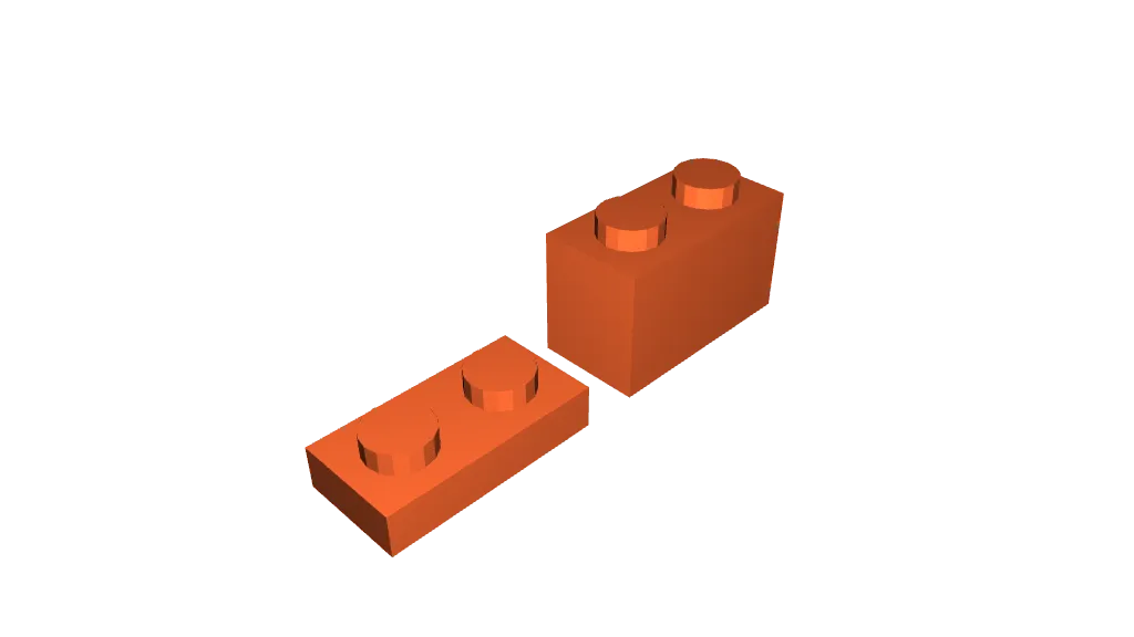 lego 1 x 2 brick and plate by D4Pick1eB0i | Download free STL model ...