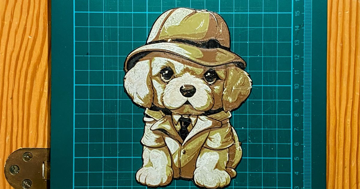 Detective Doggo - Hueforge Art by LJ Prints | Download free STL model ...