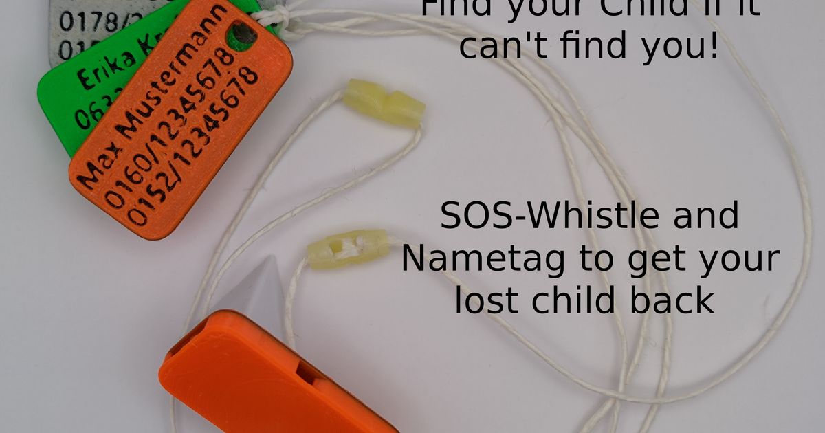 Lost and Found SOS - Whistle by Saphir | Download free STL model ...