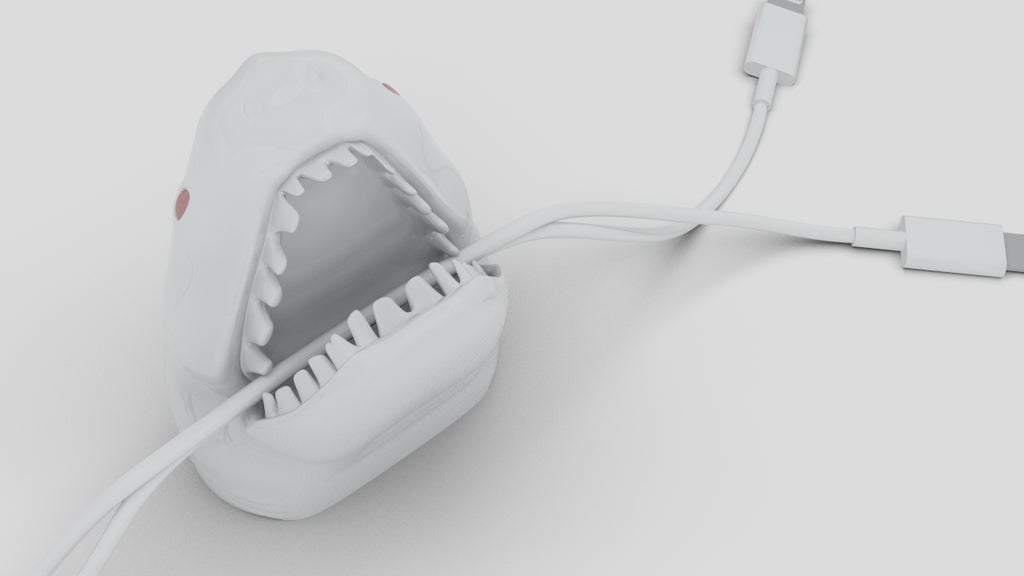 Shark! Desktop Cable Holder by notcolin | Download free STL model ...