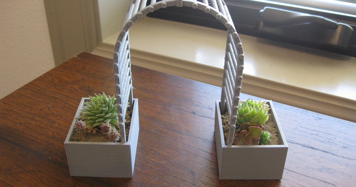 Mini Garden Gate Planter/ Vine Ladder by wimillie | Download free STL ...