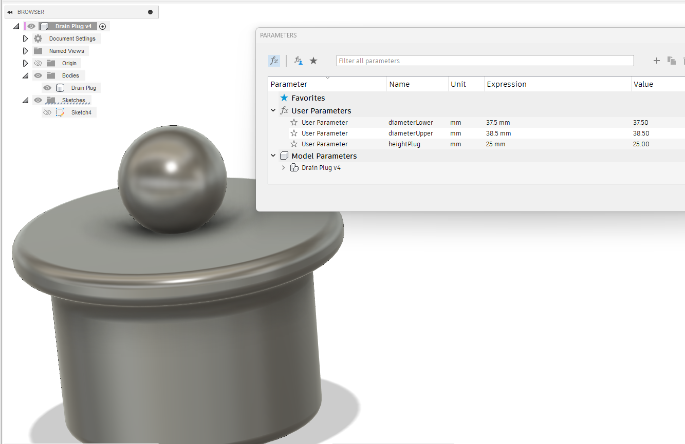 Parametric Drain Plug For Bathtubs and Sinks by MadMax | Download free ...