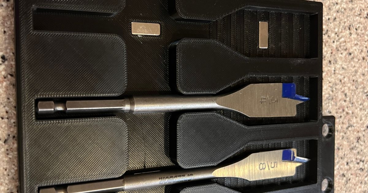 Spade Drill Bit Storage Box by arleegee | Download free STL model ...