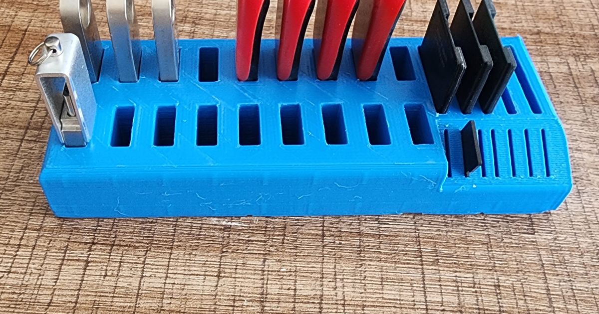 Desktop holder for USB Sticks SD Card and MicroSD card by ENS Show ...