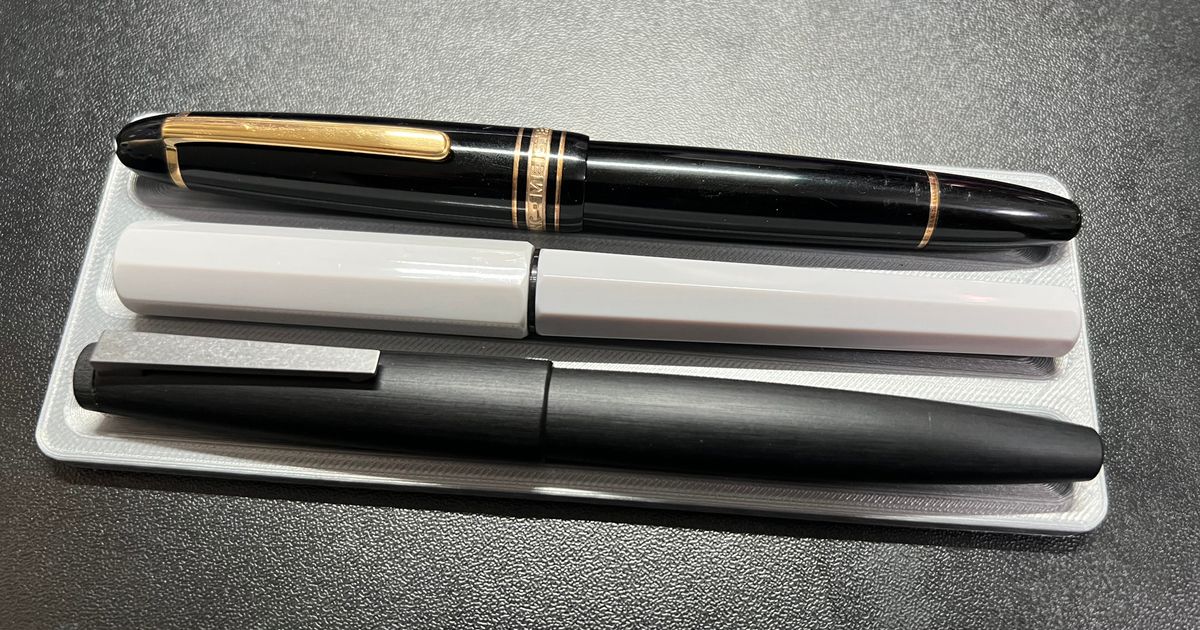 Slim 3 Pen Tray for Fountain Pens by Reflekks | Download free STL model ...