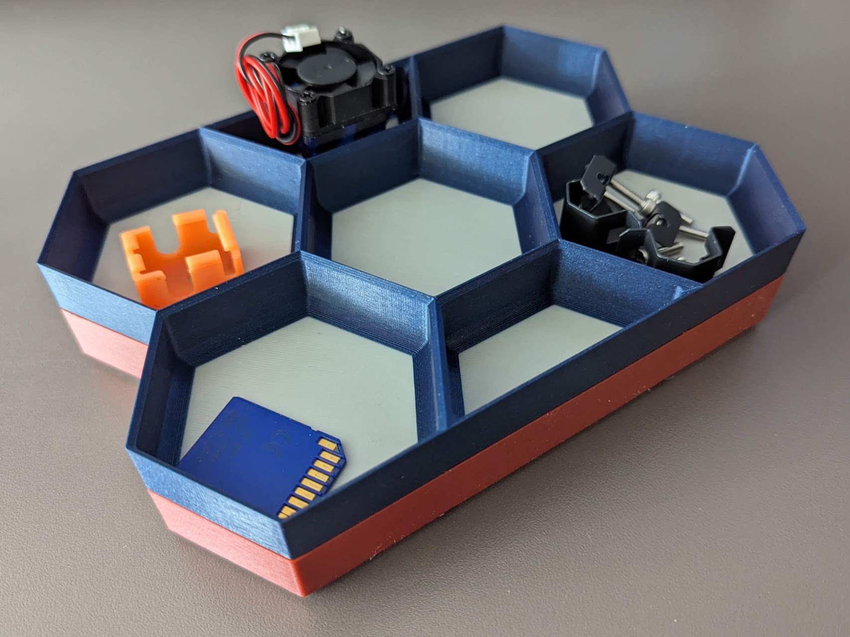 Stackable Hex Tray Part Organizer by DON4IR | Download free STL model ...