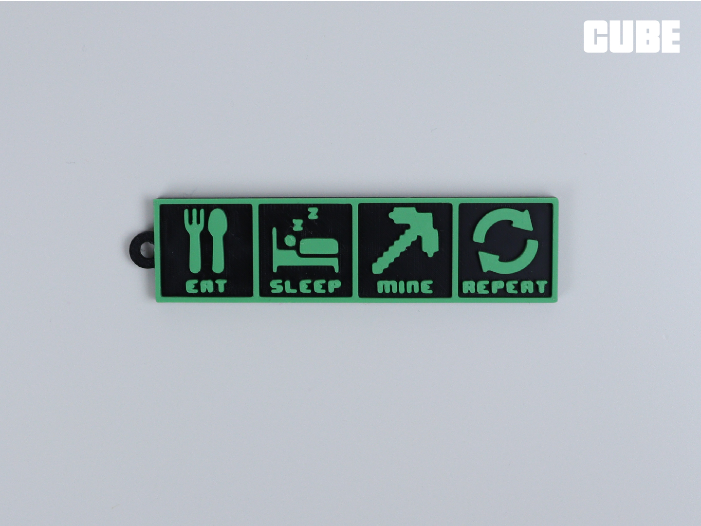 Eat Sleep MINECRAFT Repeat Keychain by CUBE3DWORLD | Download free STL ...