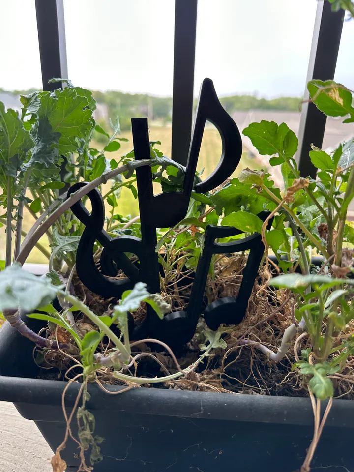 Musical Note Plant Support by Merlinz Designz | Download free STL model ...