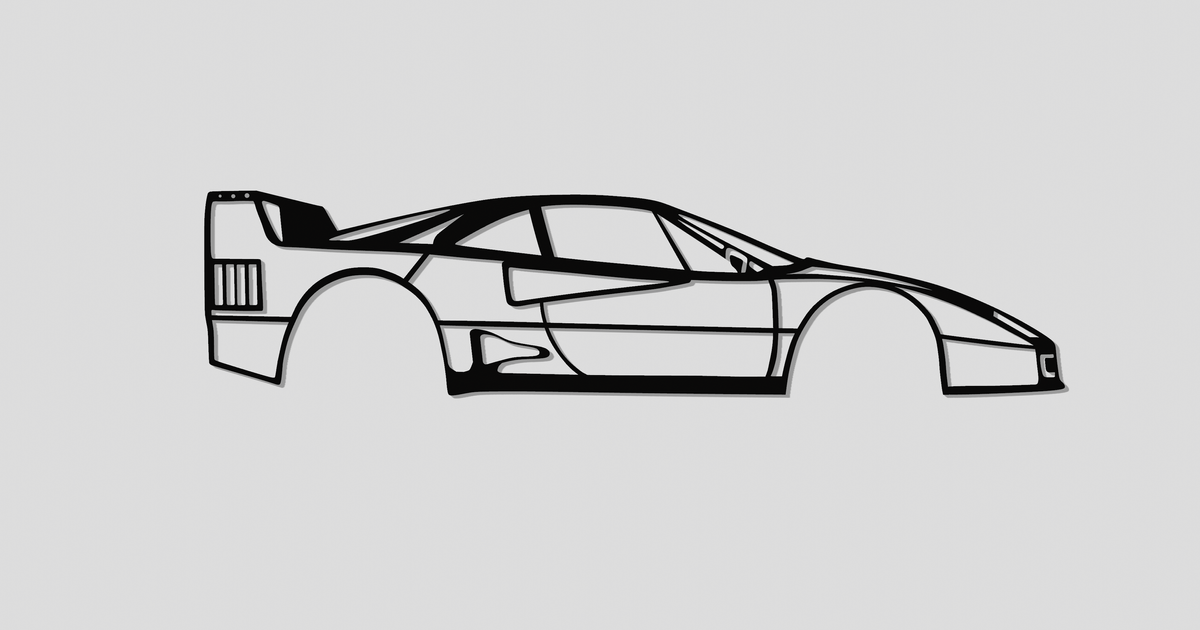 Ferrari F40 2D Wall art by Ansh Jain | Download free STL model ...