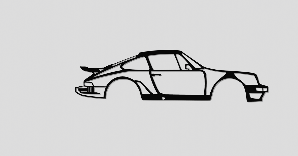 Porsche 911 2D wall art da Ansh Jain | Scarica il modello STL gratuito ...
