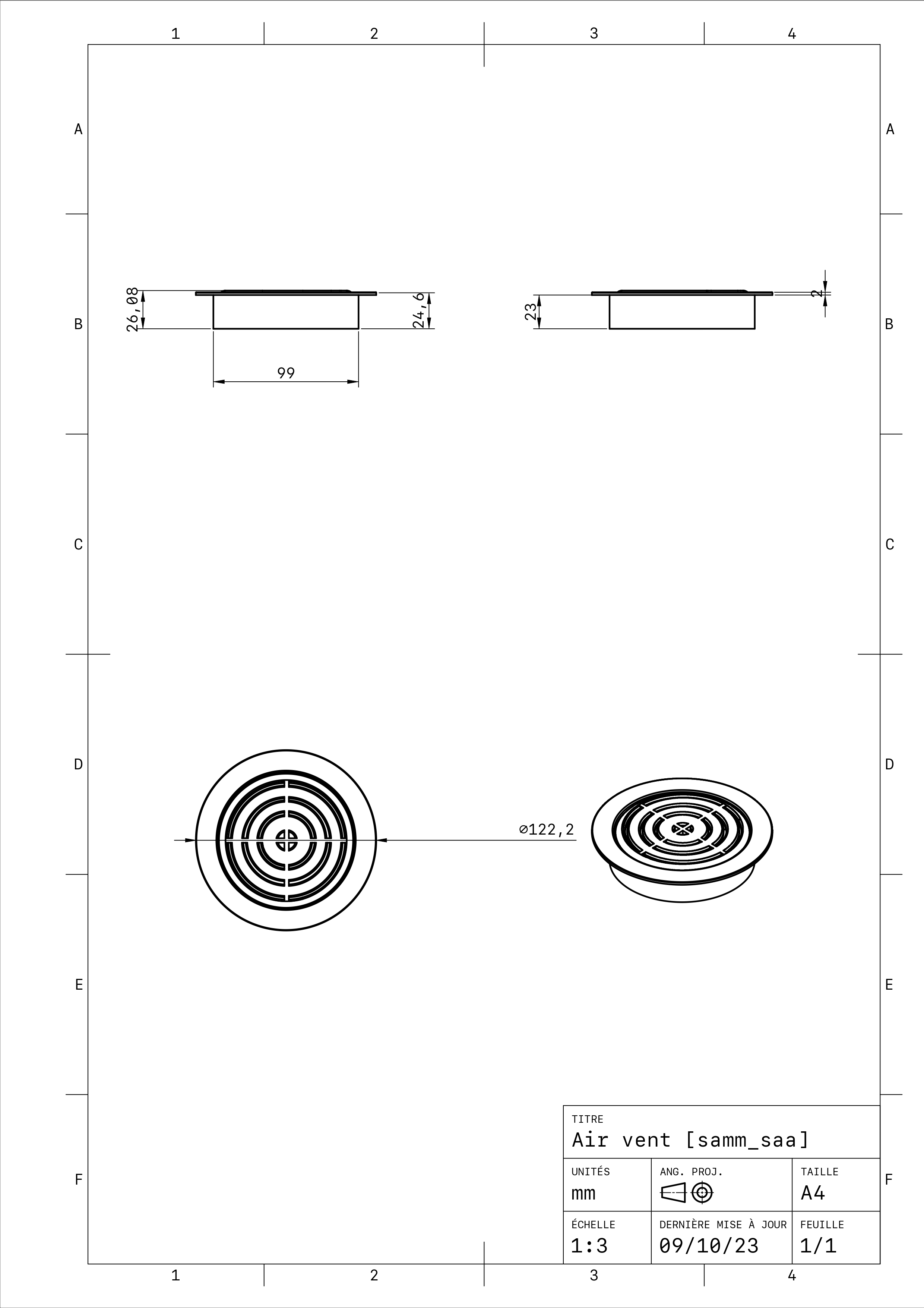 Cylindrical wall air vent [diameter 100] by Samm_saa | Download free ...