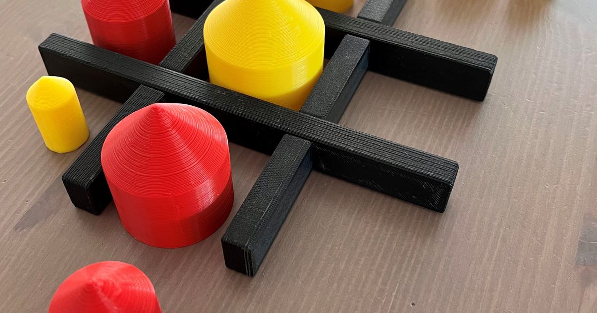 Tic Tac Toe with stackable tokens by Plastic Flow | Download free STL ...