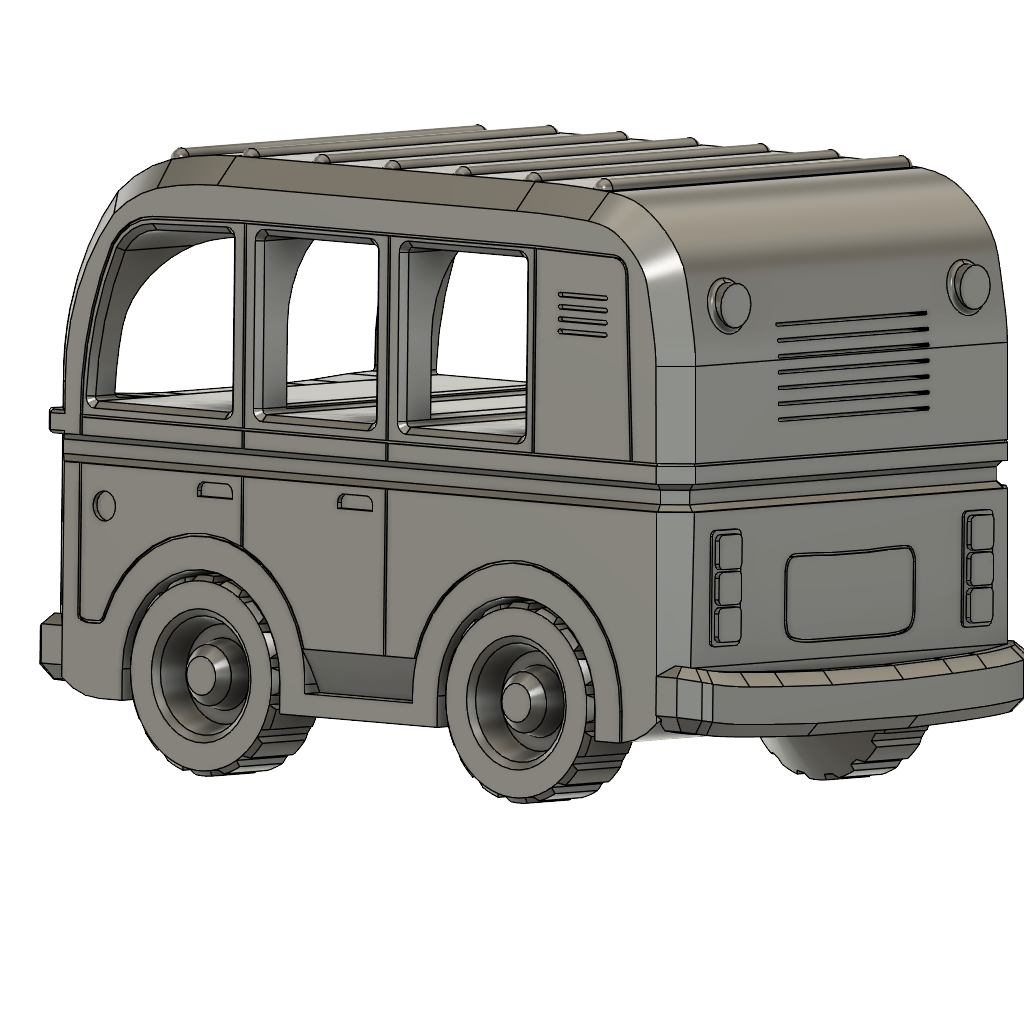 CARTOON RETRO KOMBI VAN (PRINT-IN-PLACE) by MAQUINA | Download free STL ...