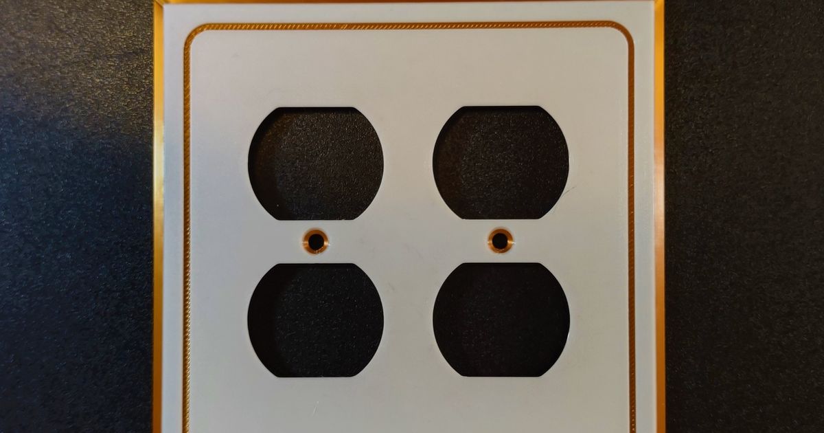 Wallplate, 2-Gang Outlets by JPM Designs | Download free STL model ...