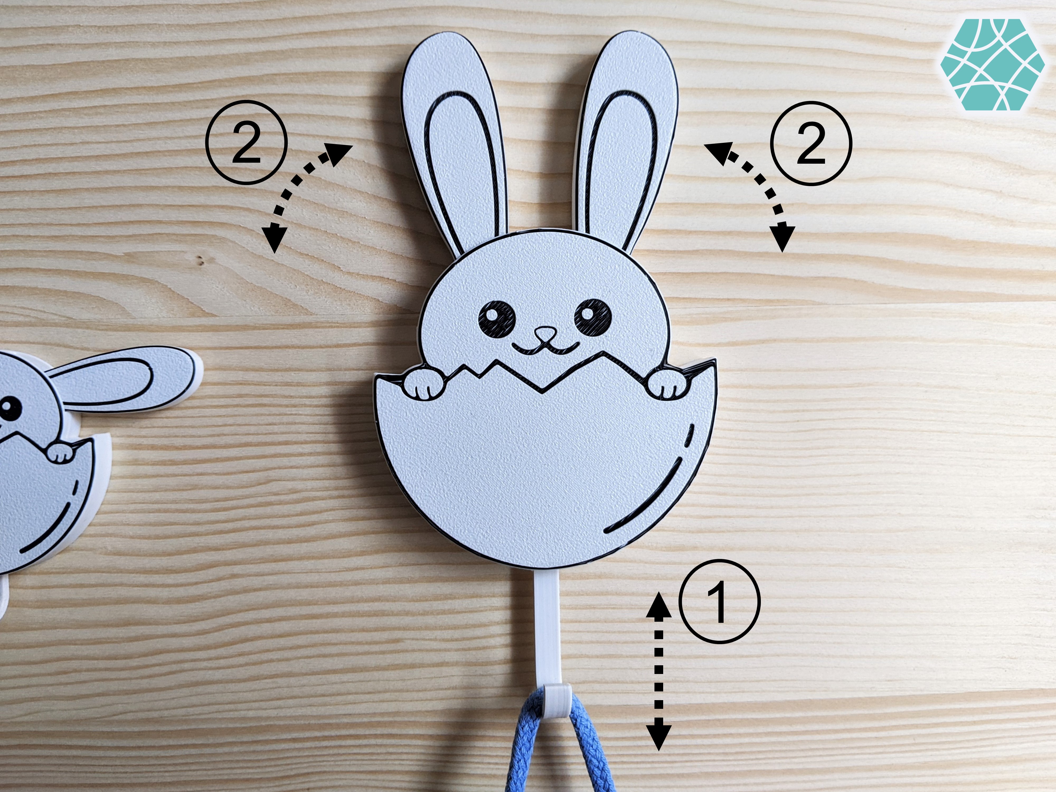 WALL KEY HOLDER BUNNY - funny and cute bunny key hanger and organizer ...